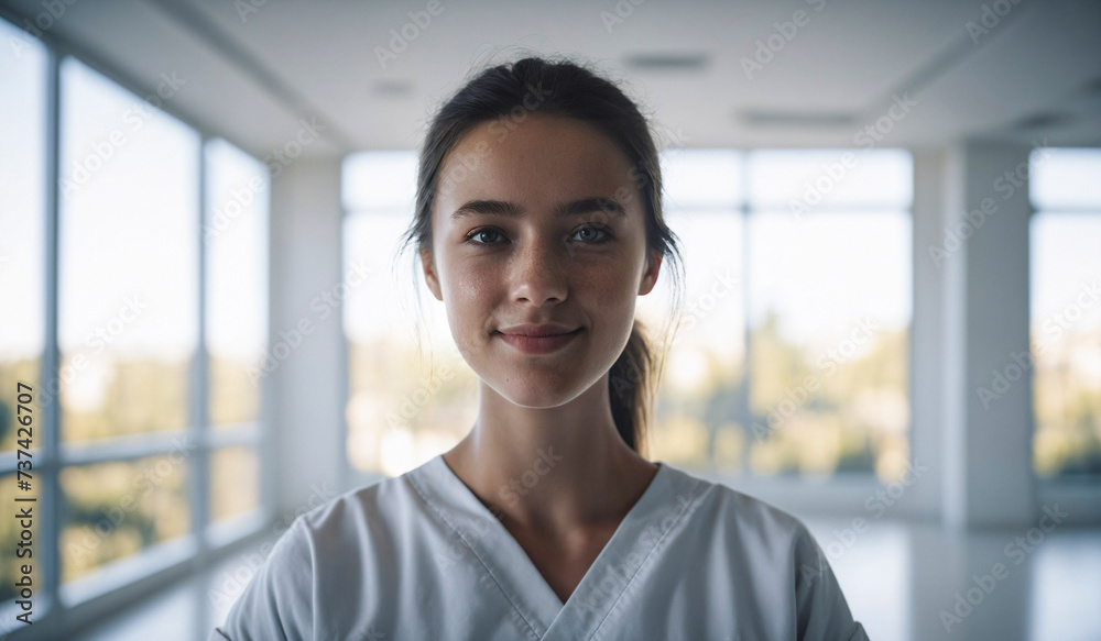 Confident Young Australian Female Doctor or Nurse in Clinic Outfit ...