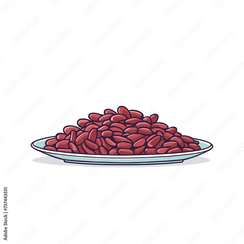 Kidney beans cartoon illustration on white background vector design ...