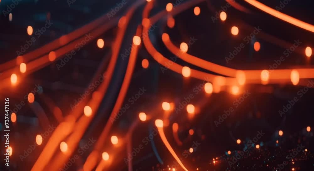 Digital landscape, with roads and intersections made of bright red and ...