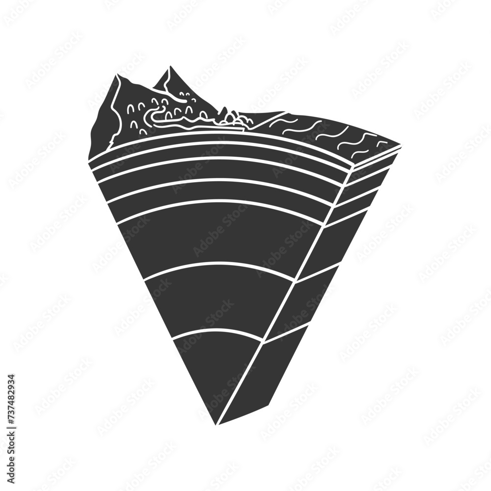 Tectonic Plates Icon Silhouette Illustration. Geology Vector Graphic ...