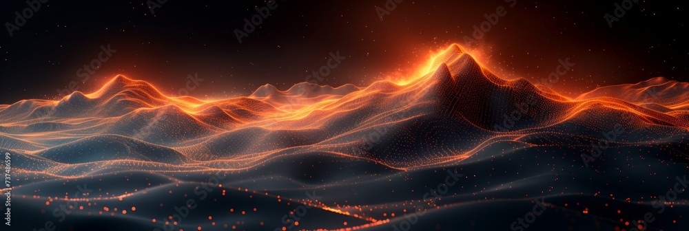 Golden Luxury Landscape: A Stylized Mountain Design for a Lavish ...