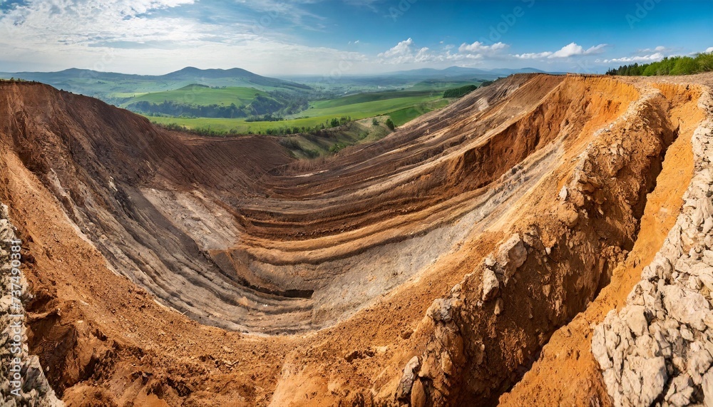 underground earth texture cross section of soil layers panorama Stock ...