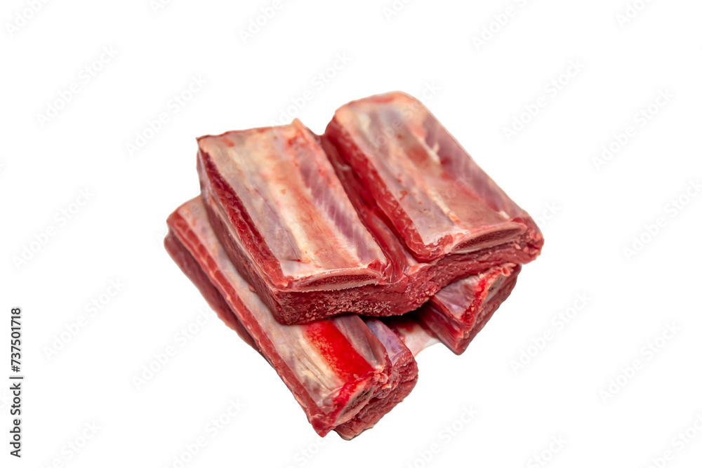 beef, cut, rib, meat, background, food, isolated, white, red, fresh ...