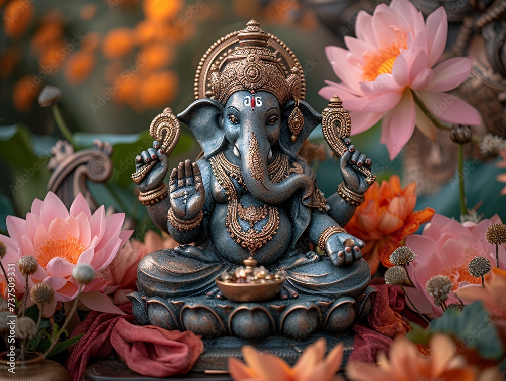 Ganesh the Elephant God A Symbol of Good Luck and Prosperity Generative ...