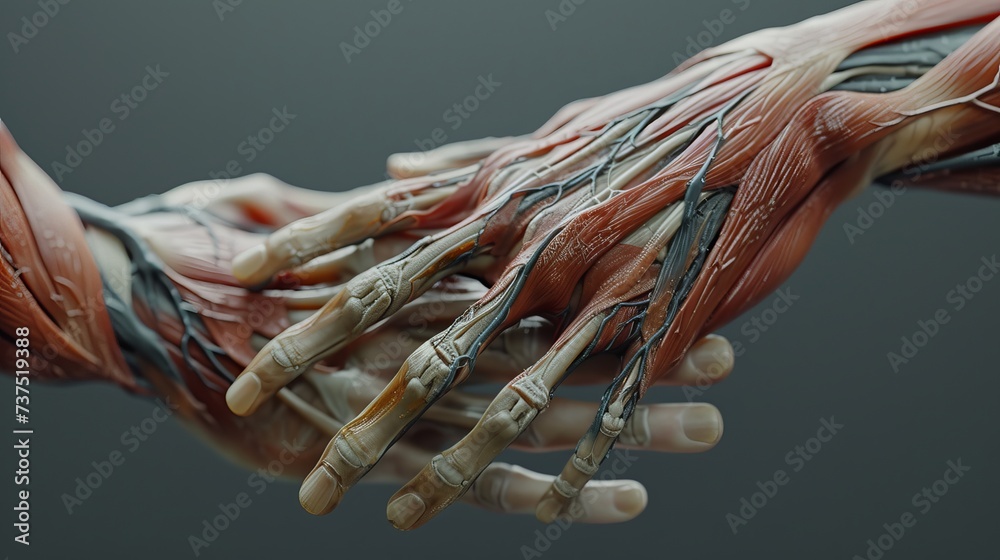 Detailed Anatomical Representation of Human Hands with Exposed Muscles ...