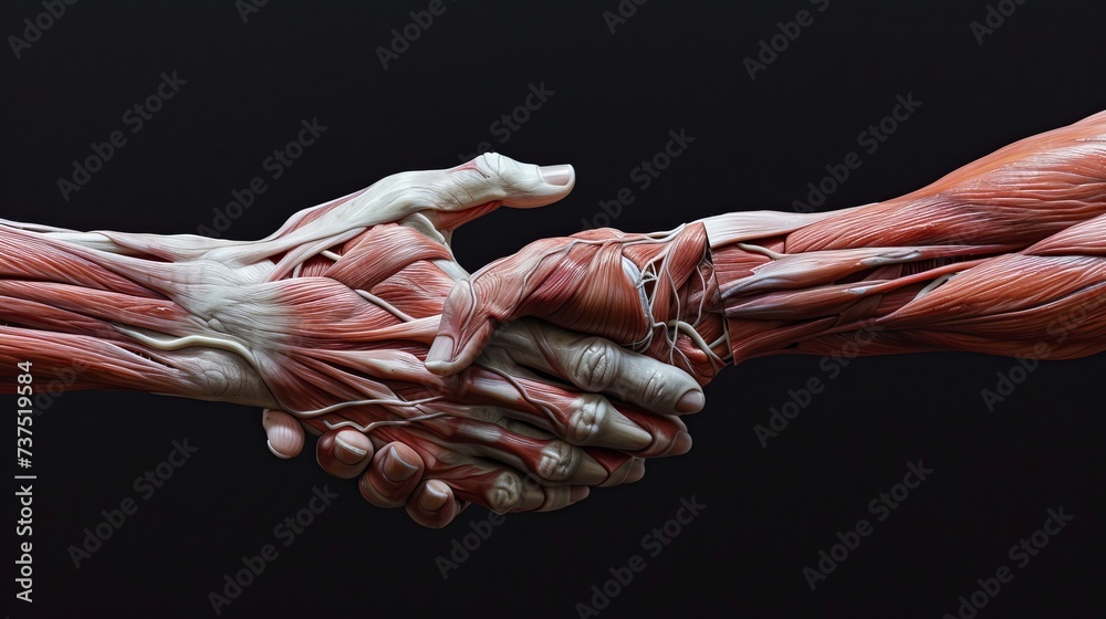 Poster Intricate Anatomical Handshake Showing Detailed Human Forearm ...