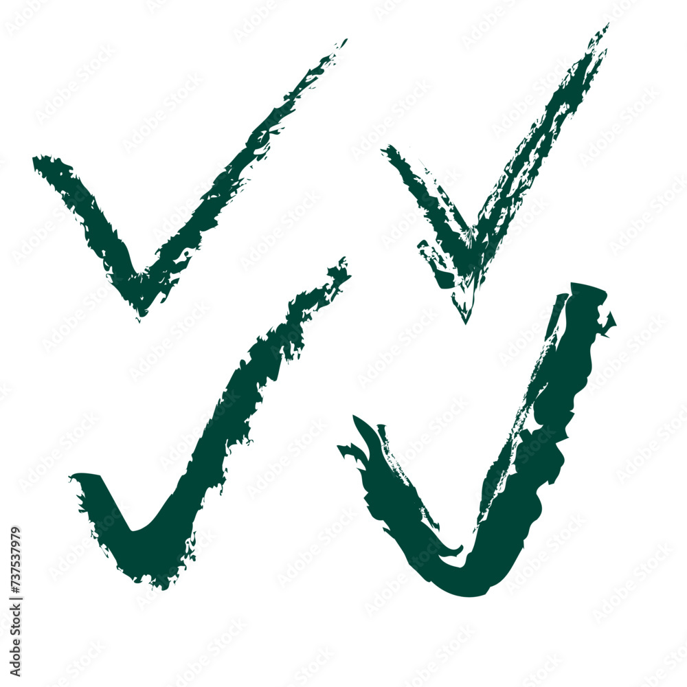 Set of consent icons, check mark. Yes, the checkmark is applied with a ...