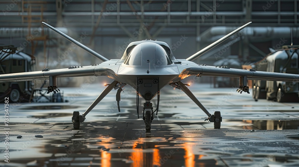 The combat drone or military drone is accurate and realistic based on ...