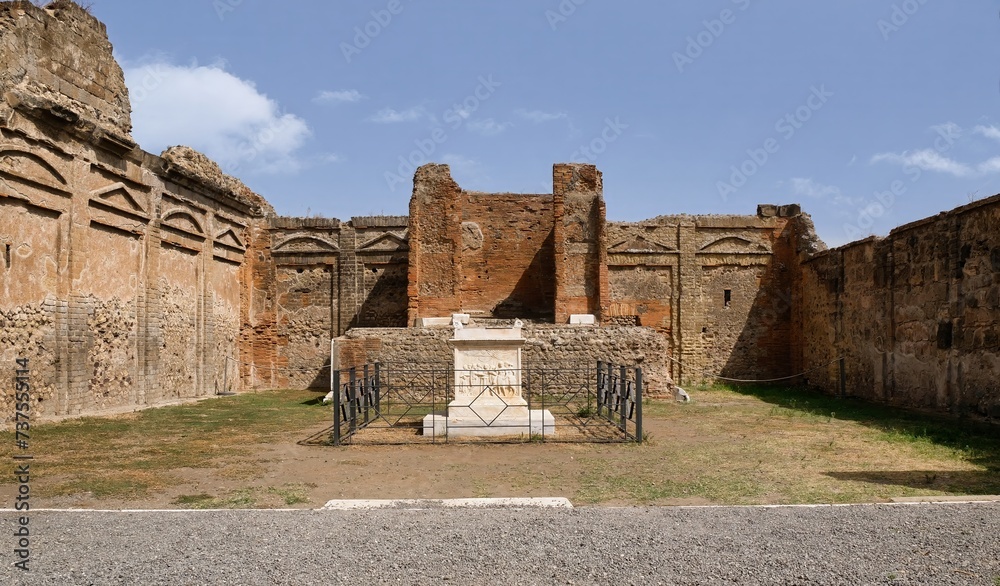 The Temple of the Genius Augusti, also known as the Temple of Vespasian ...