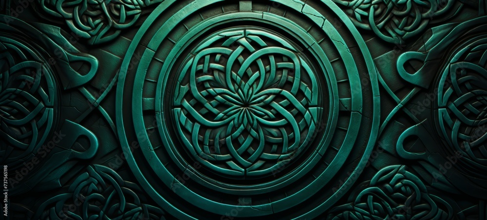 Nordic Celtic Knot Patterns in emerald color texture Pattern wallpaper ...