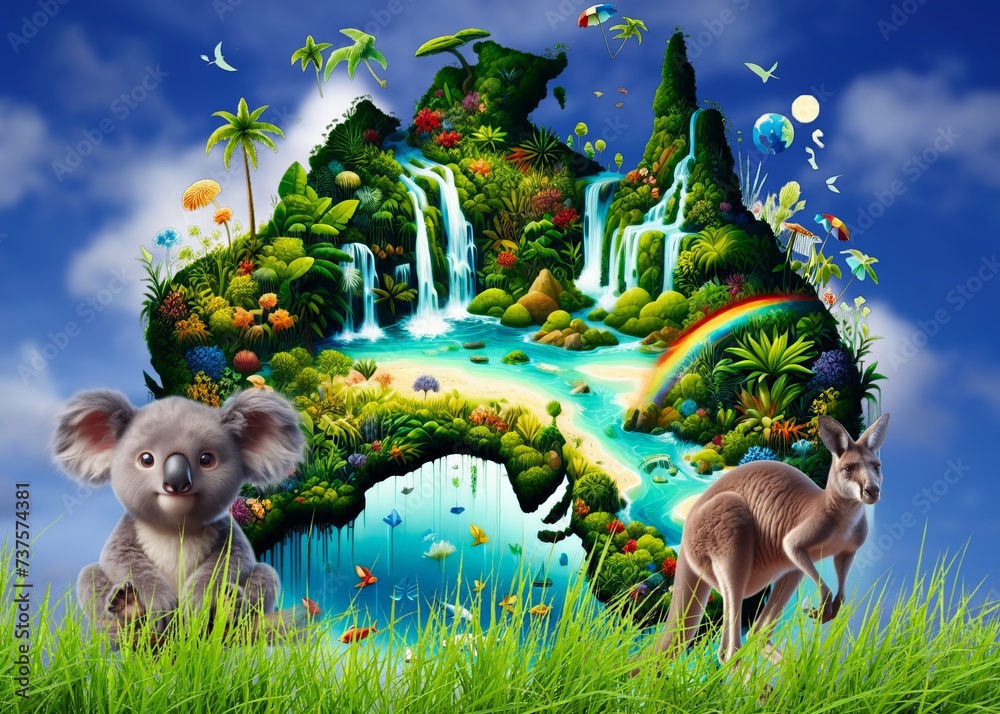The image is a celebration of Australian nature and wildlife ...