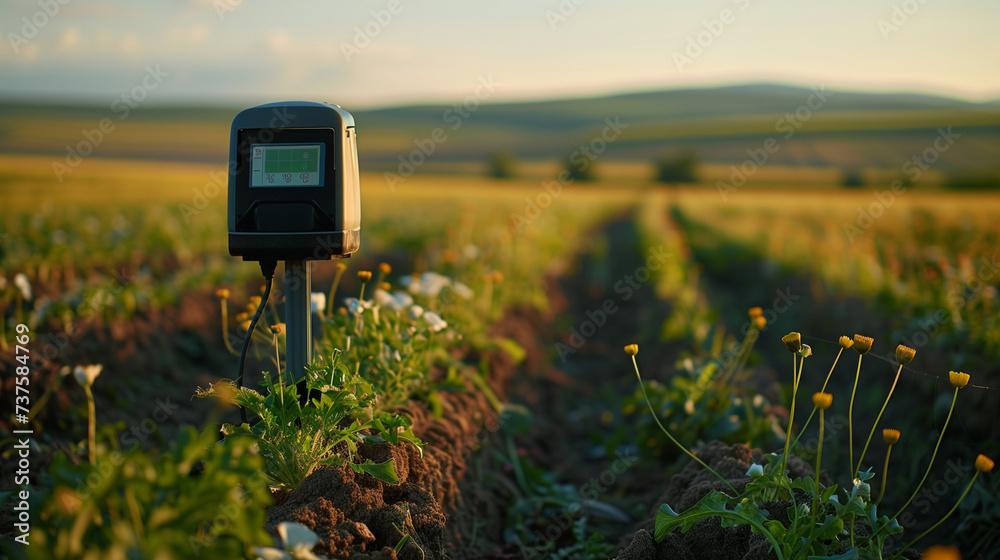 Soil moisture sensors actively measure water content in a precision ...