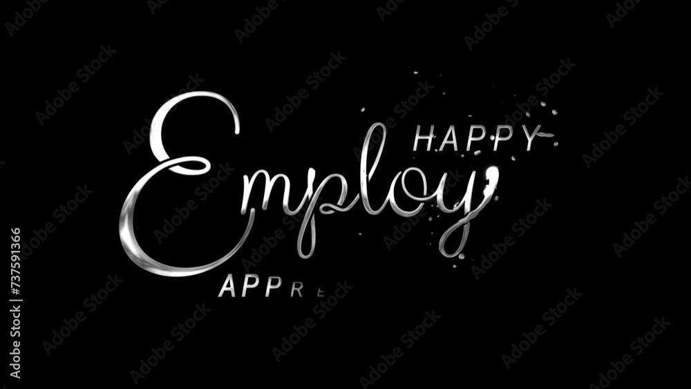 Happy Employee Appreciation Day Text Animation on Silver Color. Great ...