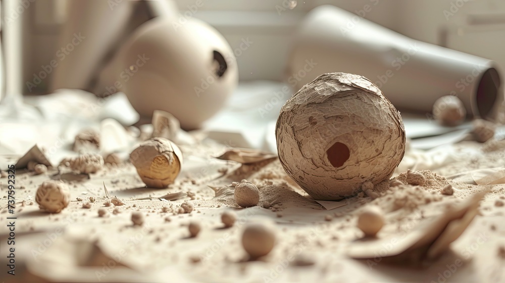miniature planets and stars, in the desert, in outer space, the ...