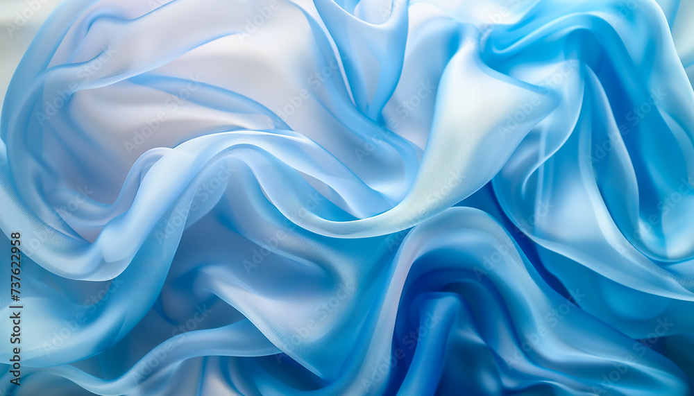 Silk fabric, light blue abstract background. Silk satin, curtain ...