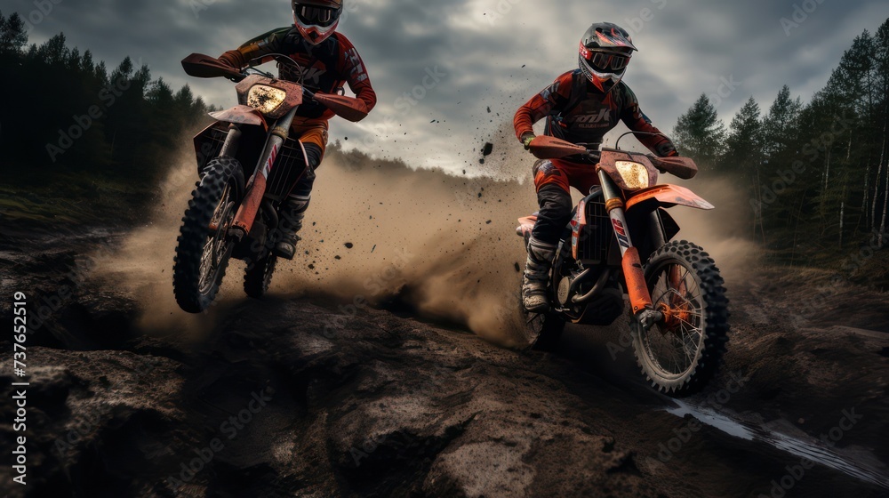 Foto de Trail enduro 2x1 off road Adrenaline-Fueled Motocross Racer in ...