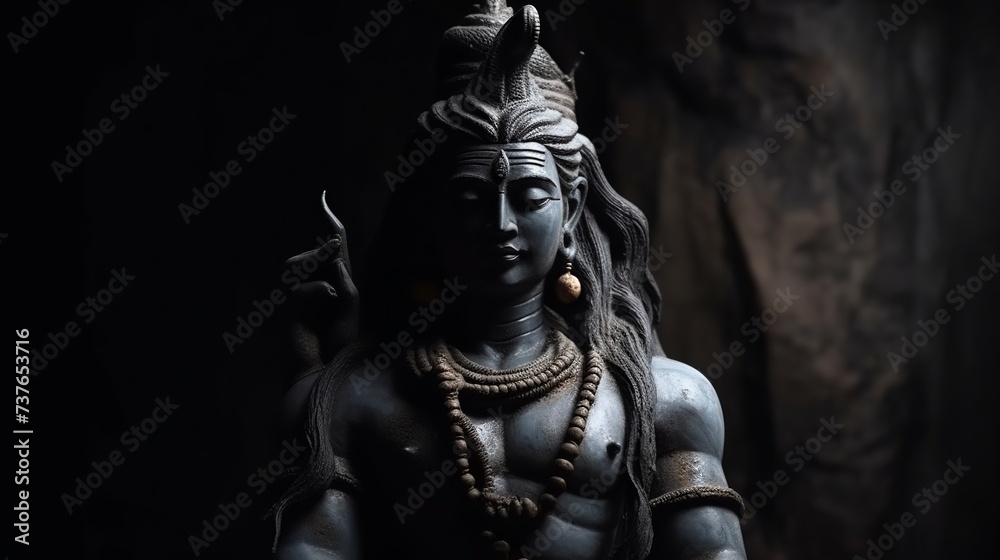 Divine Manifestation: Reverent Images of Lord Shiva in Worship Stock ...