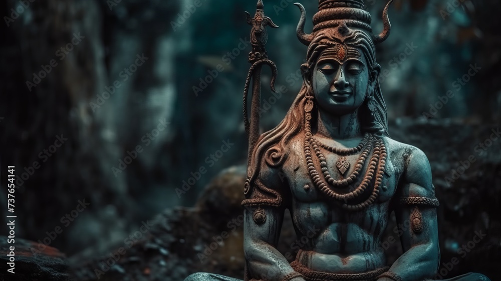 Divine Manifestation: Reverent Images of Lord Shiva in Worship Stock ...
