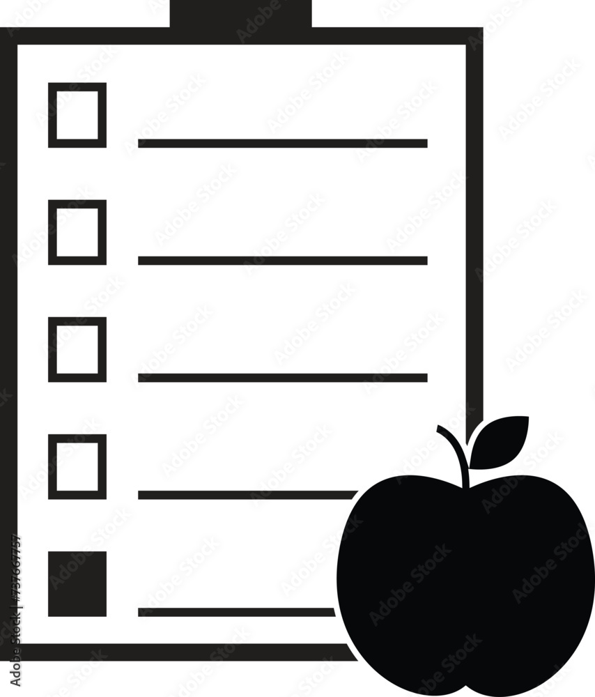 Diet plan icon. Healthy menu sign. Planner for healthy nutrition symbol ...