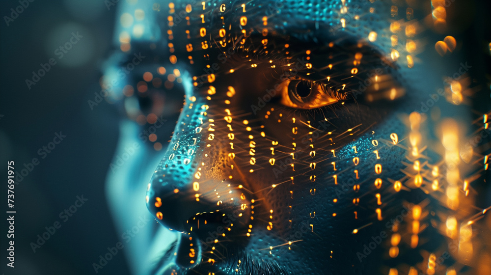 modern futuristic artificial intelligence, cyborg face, humanoid AI face, cyber tech background ...