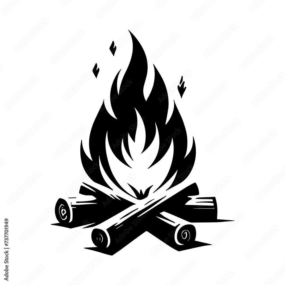 Grafika wektorowa Stock: campfire, fire, flame, campfire svg, campfire ...