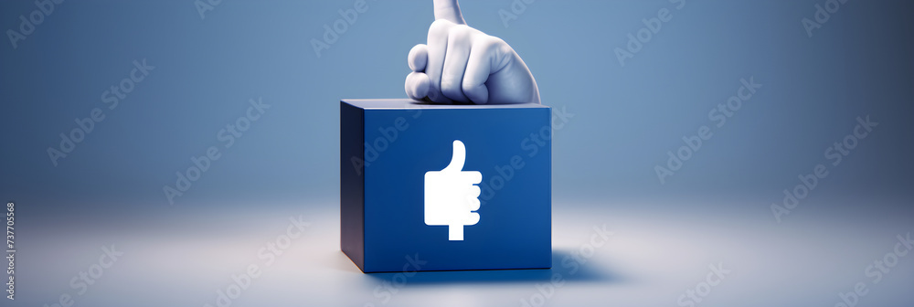 Iconic Facebook 'Like' Button: Symbolic of Social Media Interaction and ...