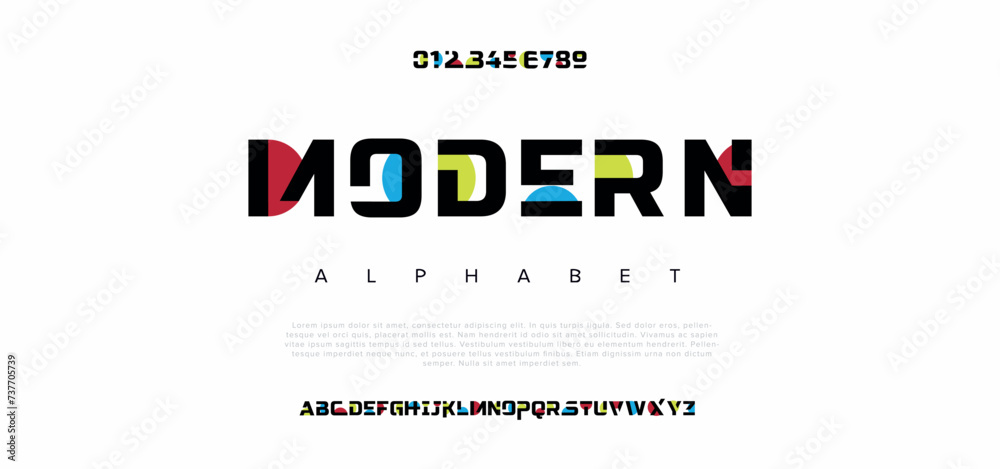 Futuristic abstract modern techno font, abstract geometric sci fi bold ...