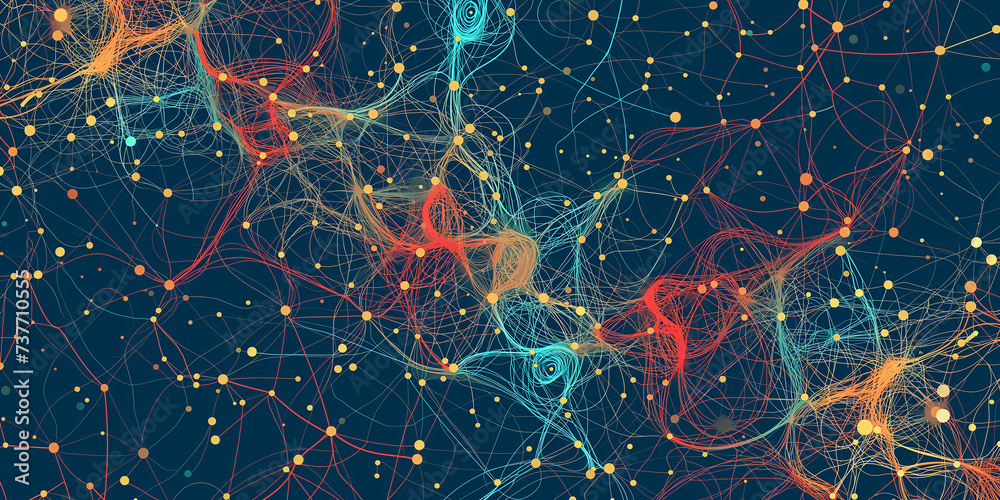 Patterns that mimic a neural network or neurons of the brain, neural ...