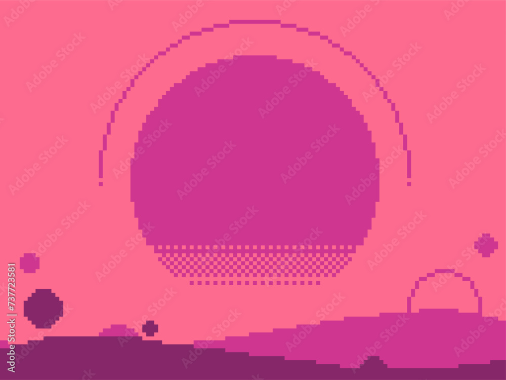 Pixel Art 8 bit Style Peack Pink Wavy Background with Big Gradient ...