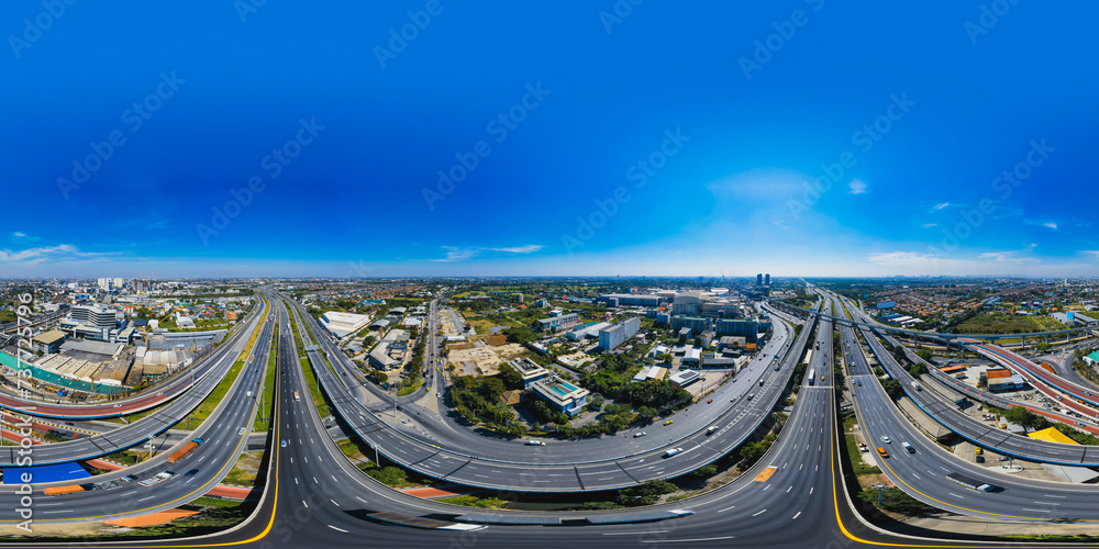 Spherical HDRI panorama 360 degrees angle view of Expressway road ...