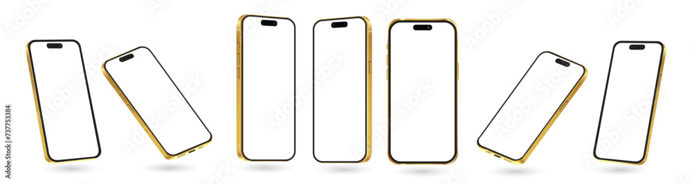 Realistic smartphone mockup. Collection of Iphone 15 and Iphone 15 Pro ...