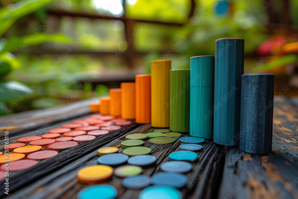 Dynamic bar chart symbolizing business growth and progress. Creative ... Dynamic bar chart symbolizing business growth and progress. Creative ...