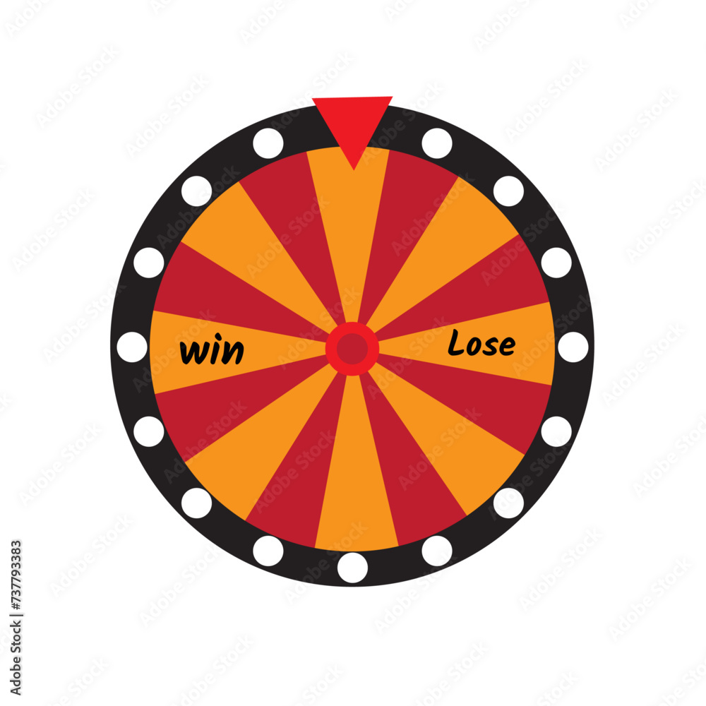 wheel of fortune or Luck vector on transparent background,win and lose ...