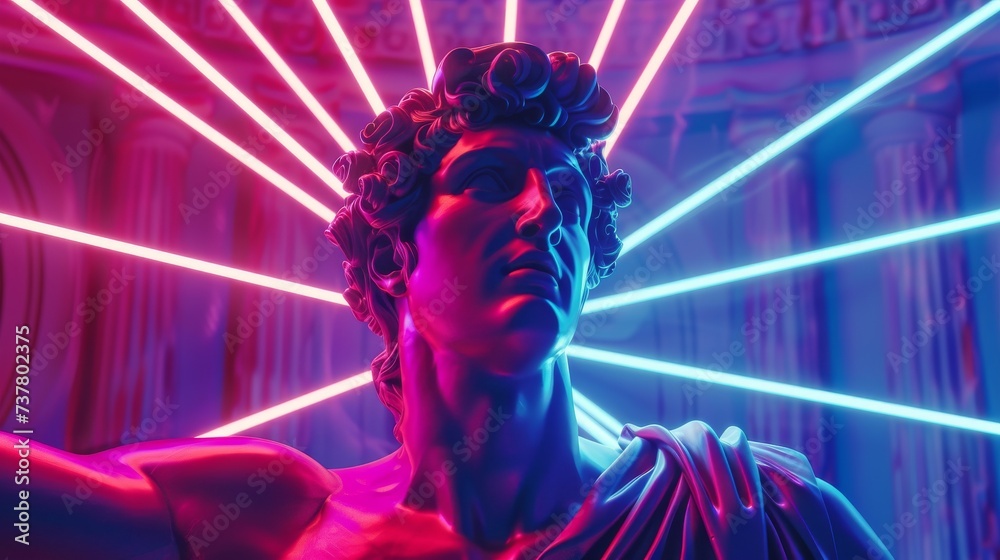 Fashion an electrifying image of the Greek god Apollo the god of light ...