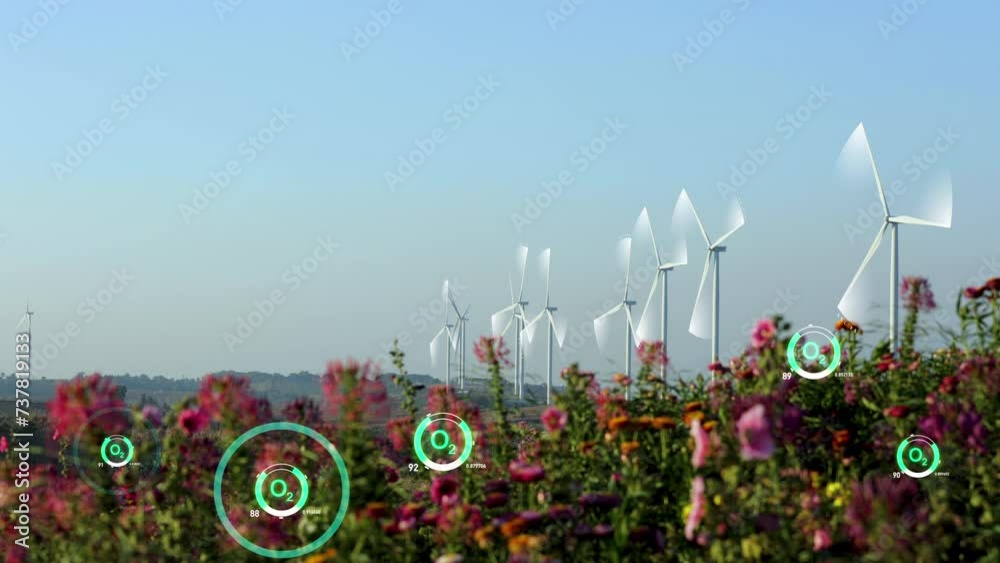 Wind turbine spinning release oxygen and absorb carbon dioxide with ...
