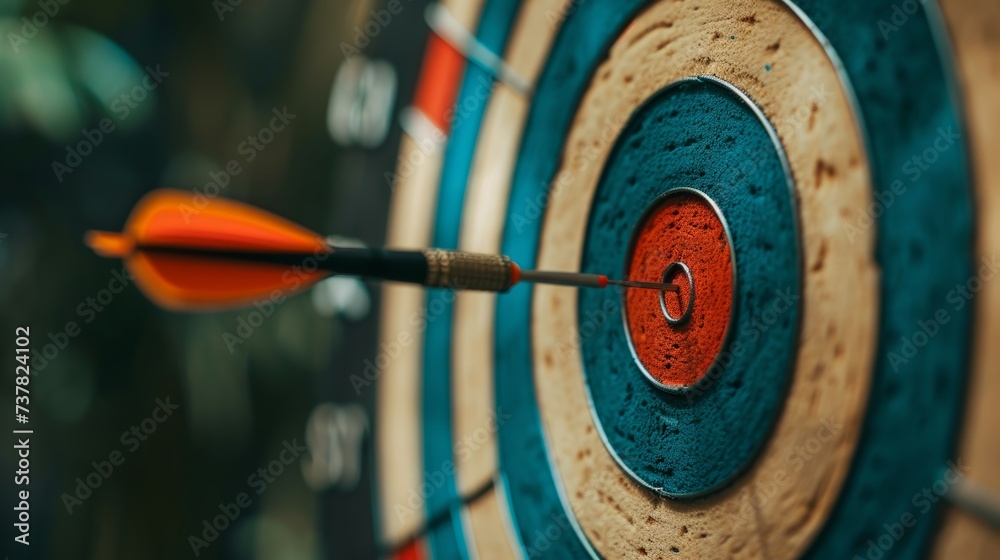 set goals for work. dart aiming at the target center business. goal ...