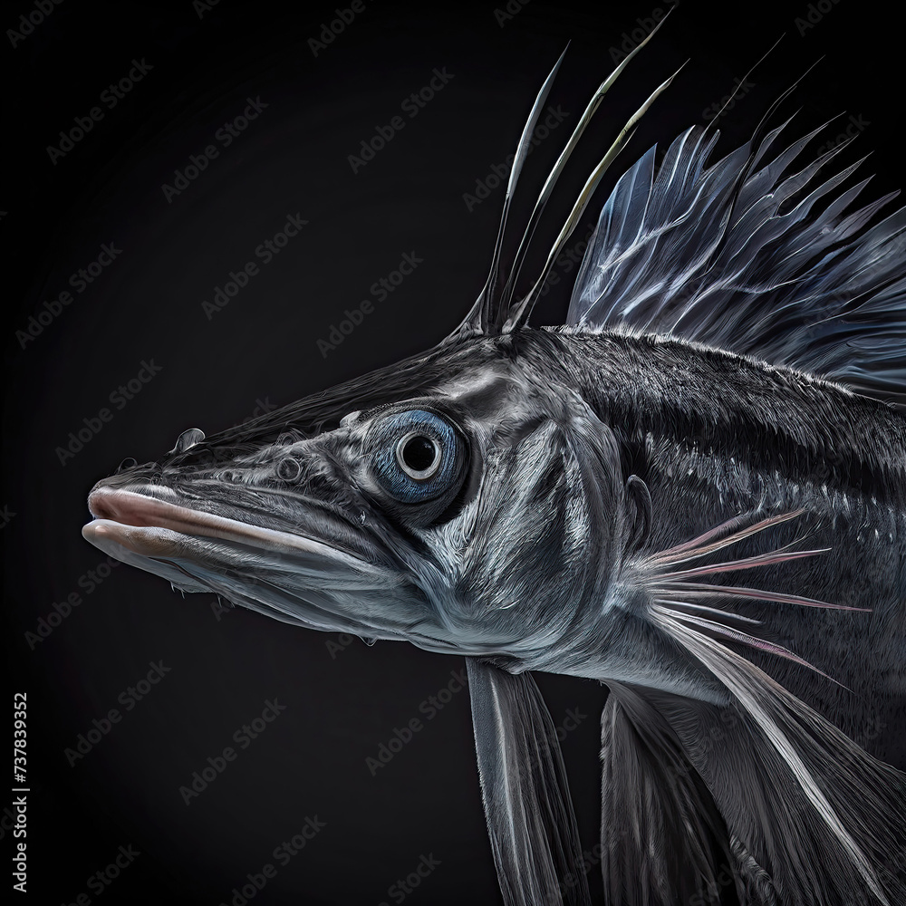 Stunning Lancetfish Portrait in Professional Studio Setting Stock Photo ...