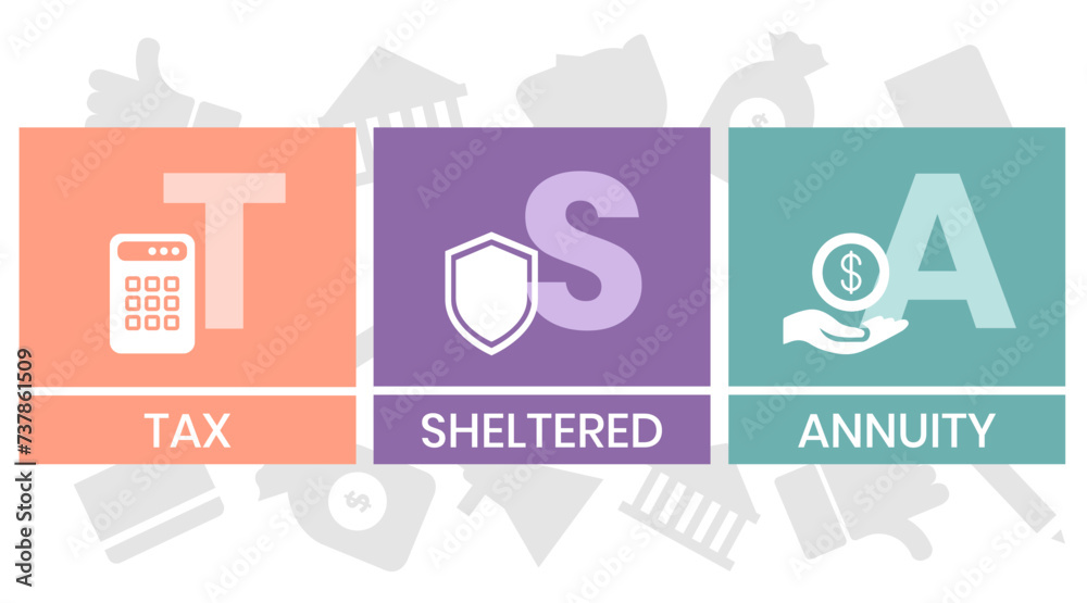 Vecteur Stock TSA - Tax Sheltered Annuity acronym. business concept ...