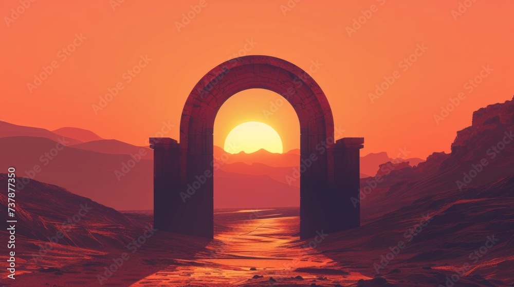 Equal Access Gateway: A silhouette of an open gateway with a path ...