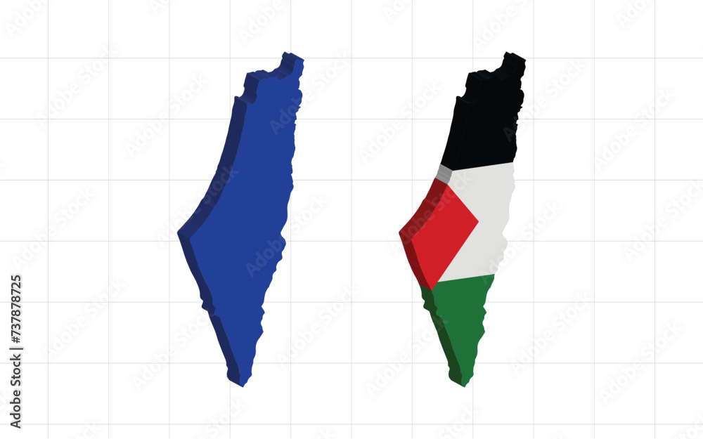 3d vector illustration of palestine map Stock Vector | Adobe Stock