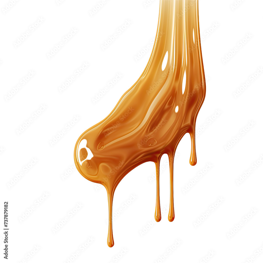 caramel dripping isolated on transparent background Stock Illustration ...