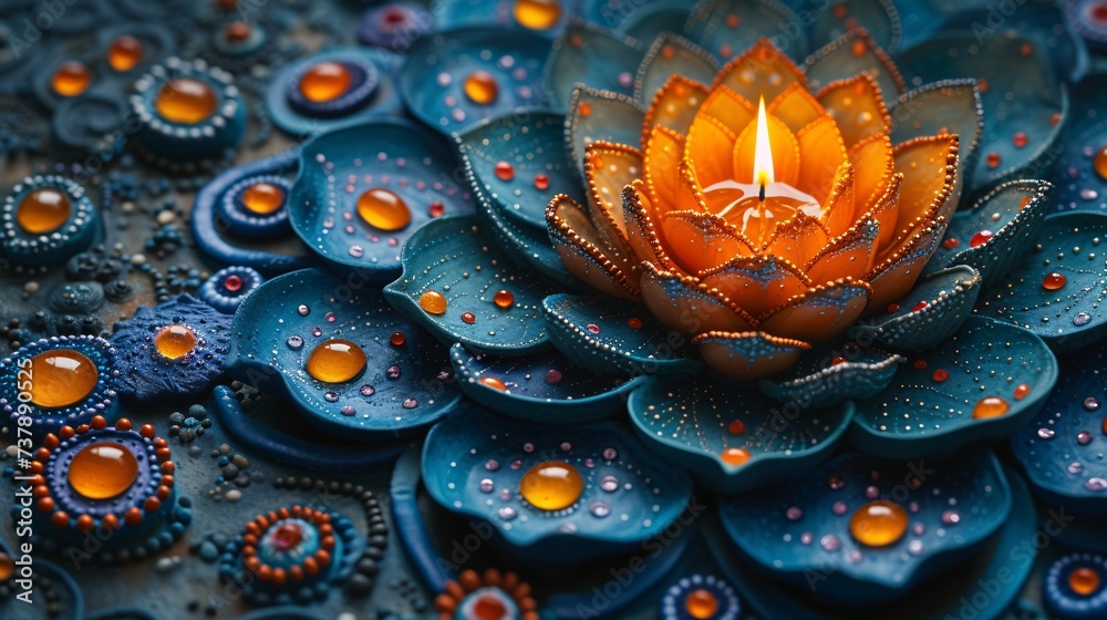 Flower of the Month Blue Lotus Generative AI Stock Illustration | Adobe ...