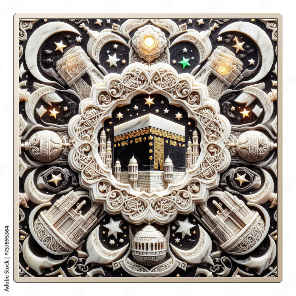 kaaba grand mosque mecca islamic symbol and logo representing spirit of ...