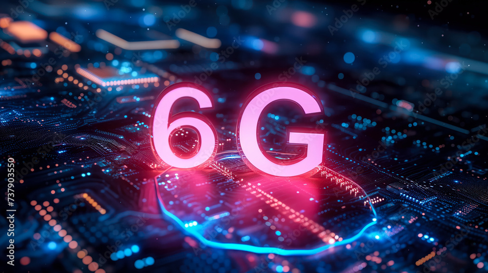Cutting Edge 6g Network Microchip On An Electronic Board Demonstrating Innovative Swift Wireless