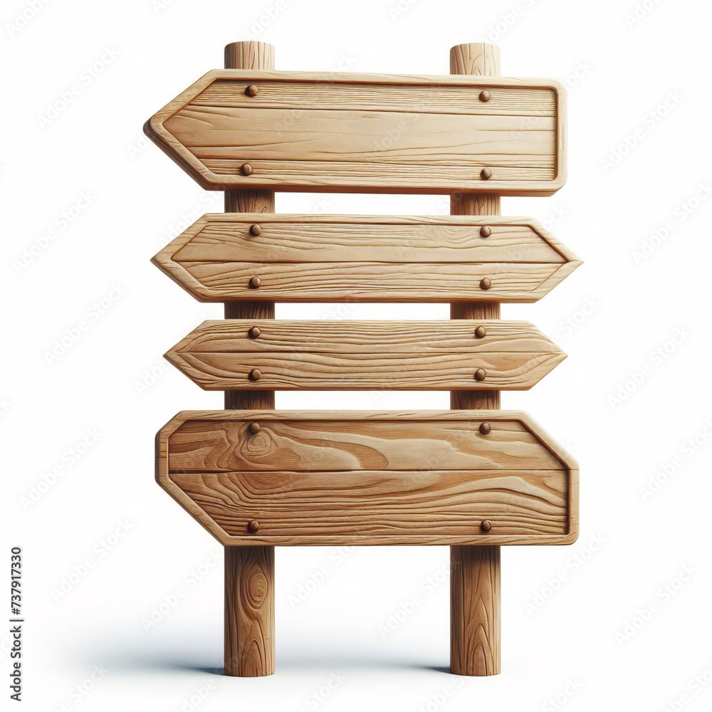 Blank empty wooden rustic signage sign board signpost post wood on ...