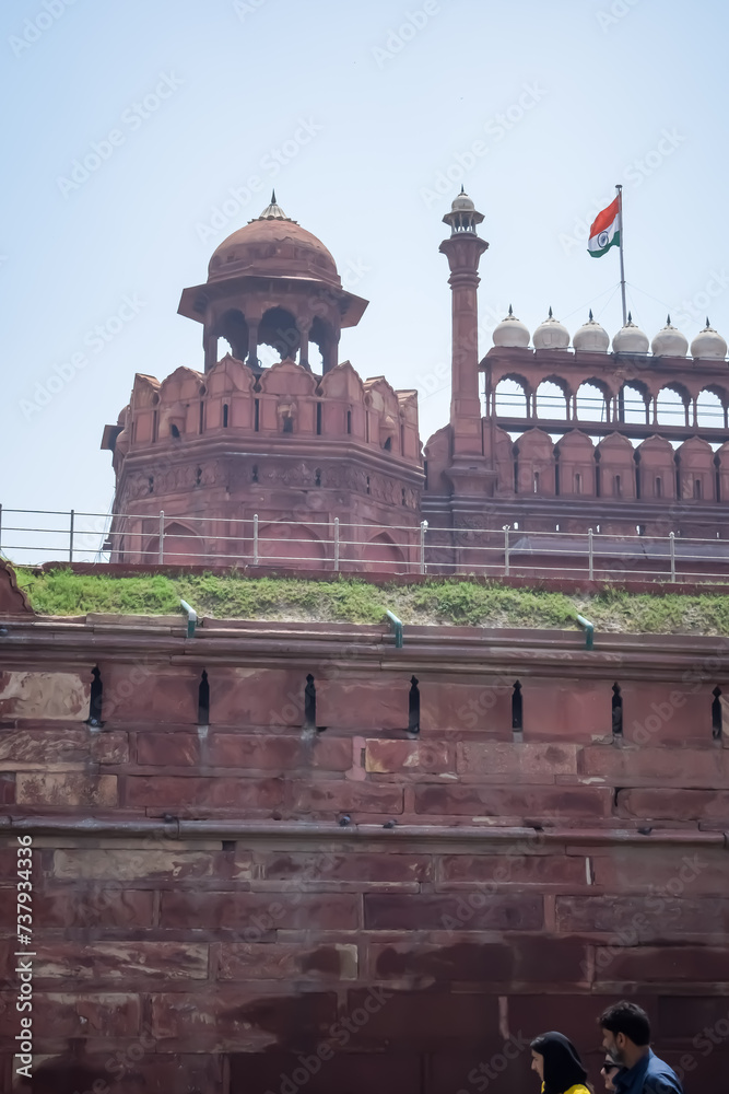 Architectural details of Lal Qila - Red Fort situated in Old Delhi ...