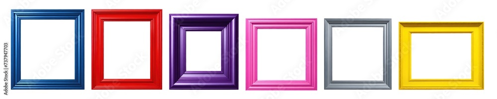 Set of modern decorative bright multi colour picture frames isolated on ...