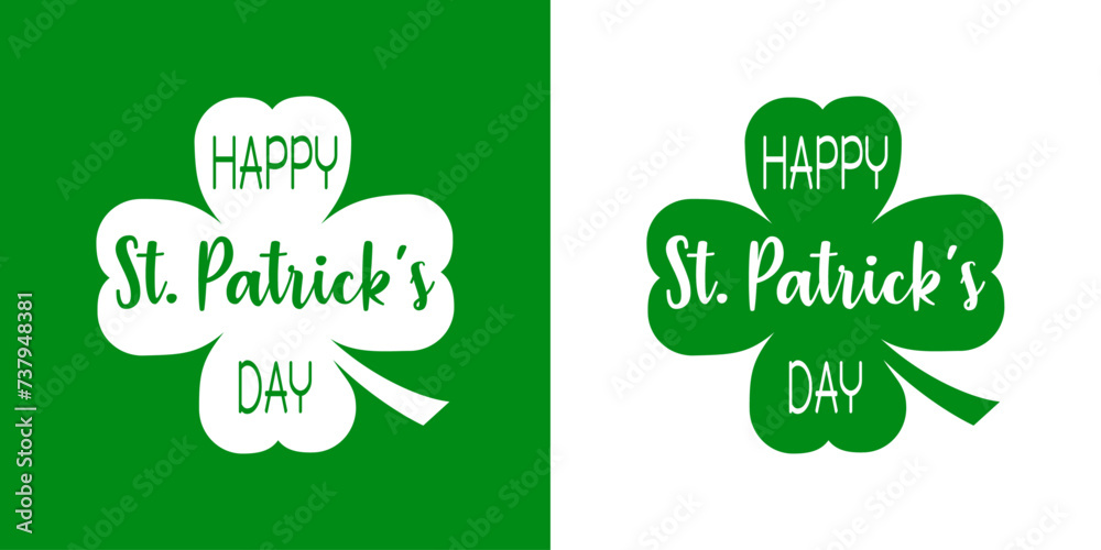 Día de San Patricio. Logo con texto manuscrito Happy St. Patrick's Day ...