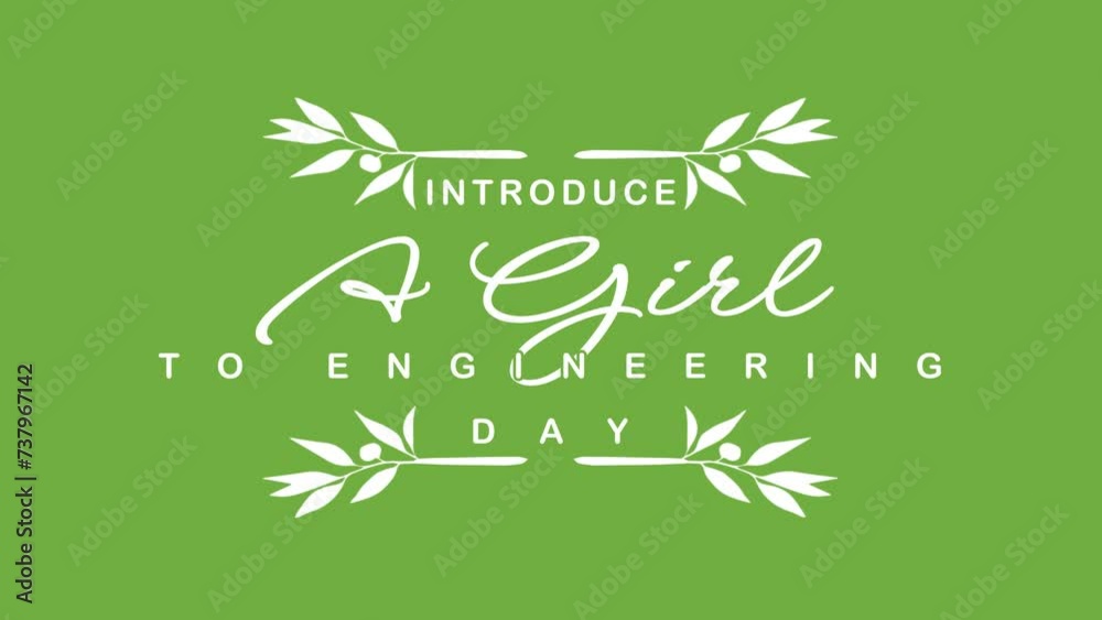 Introduce A Girl To Engineering Day Text Animation. Great for Introduce ...