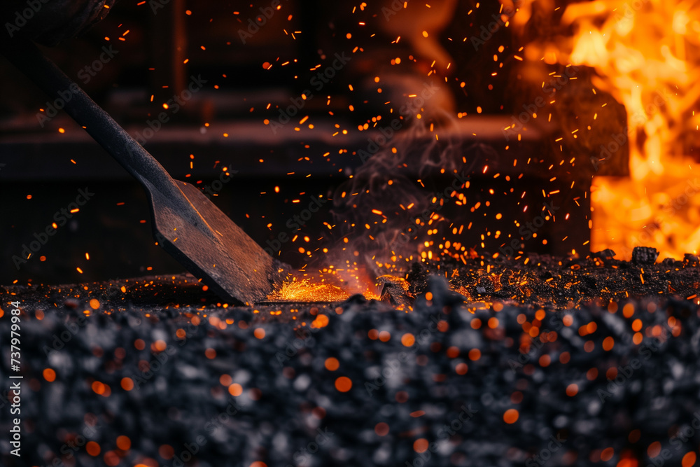 Craftsmanship in blacksmithing where fire molds steel into art Stock ...